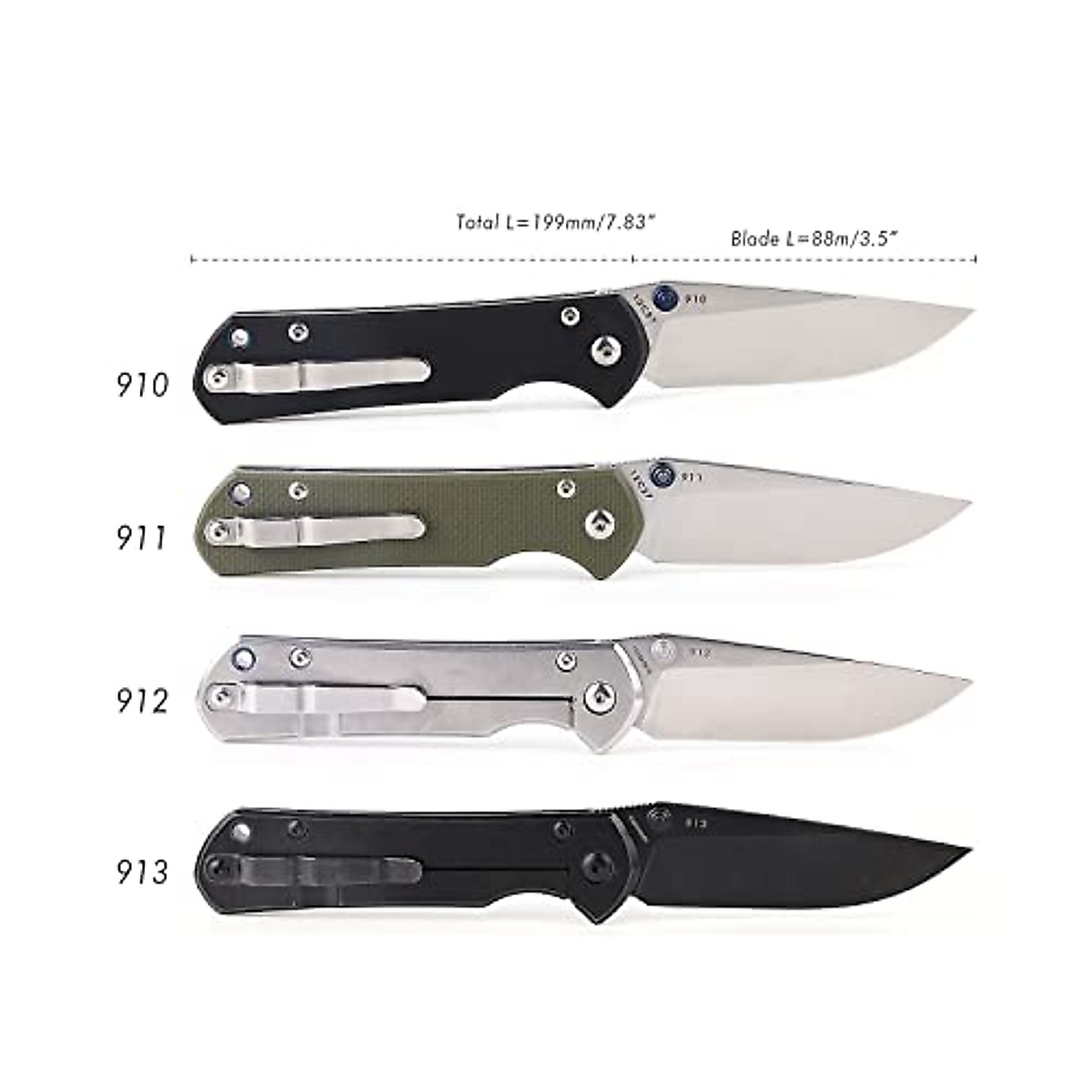 LAND Knives 910 911 912 913 Pocket Folding knife 12C27 Sandvik Blade Portable Survival Fishing EDC Tool (910)