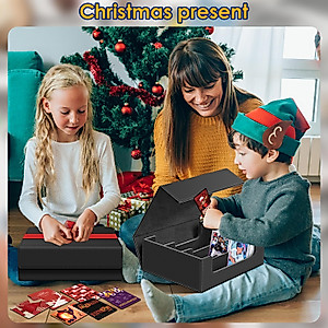 1800+ Card Deck Case for Trading Cards, Leather Magnetic Closure Commander Card Storage Box Magic Card Holders Fit for YuGiOh, MTG and Sport Cards (Black)