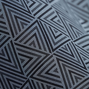 Decoberry Blackout Curtain Set - Includes 2 Blue and Black Triangle Pattern Curtains, Trinity, 52" X 108", 100% Light Blocking and Sound Filtering, Thermal Insulation - Geometric Design with Grommets