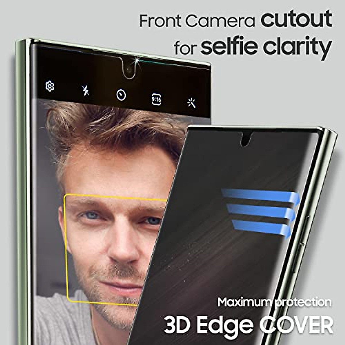 DOME GLASS 2PACK [ Bubble free, non-sliding type installation kit ] Whitestone Screen Protector for Samsung Galaxy S23 Ultra, Full Tempered Glass Shield with Liquid Dispersion Tech Screen Guard - Two Pack - UV Lamp Included