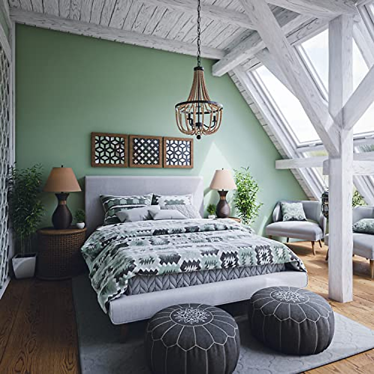 Kenroy Home Regas 3 Lt Wood Bead Chandeliers, Medium, Golden Bronze