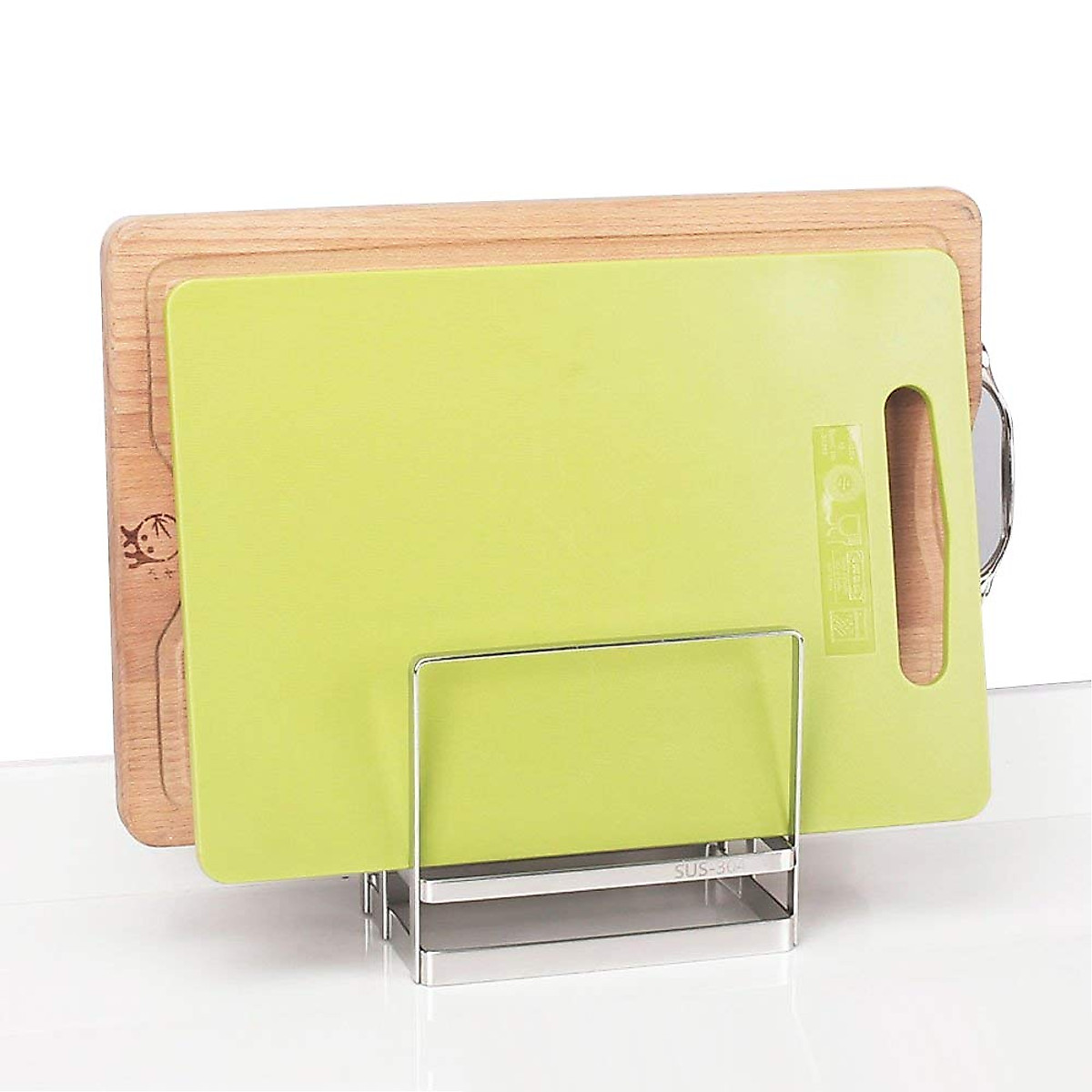 kaileyouxiangongsi Kitchen Organizer with Utensil Holder,Pot Rack and Cutting Board Holder,Stainless Steel