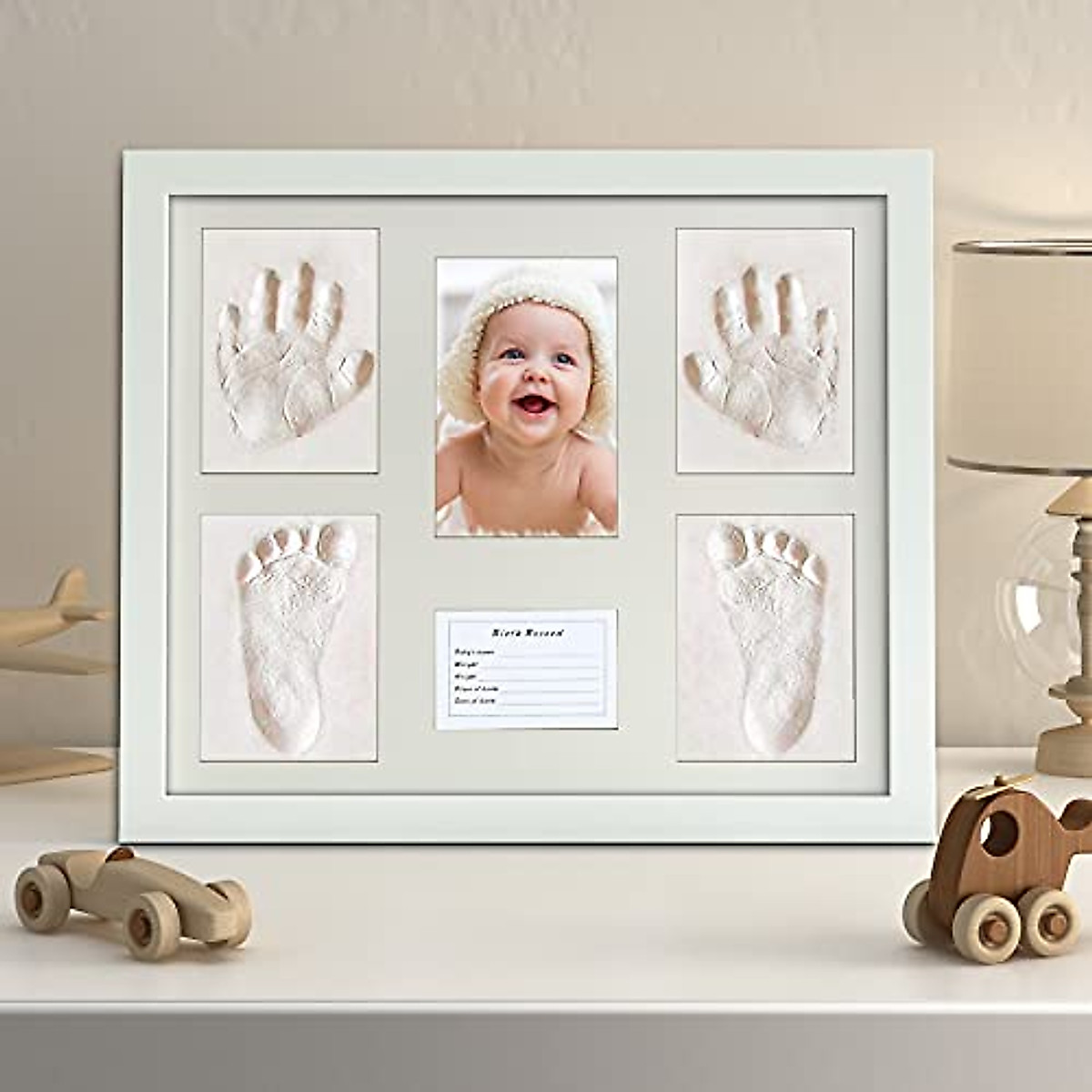 Baby Handprint Footprint Makers Keepsake Kit - Personalized Clay Baby Hand and Foot Print Keepsake Baby Gift for Newborn, Boy, Girl - Baby Photo Farm Print Kit, Baby Registry Keepsake Gift