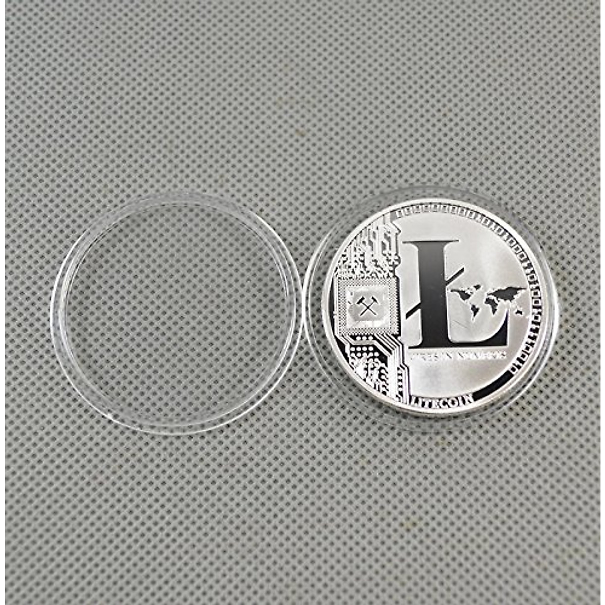 Silver Plated Commemorative Litecoin Collectible Iron Miner Coin - One Item w/Random Color and Design