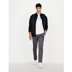 A|X ARMANI EXCHANGE mens Crew Neck Logo Tee T Shirt, White, Medium US