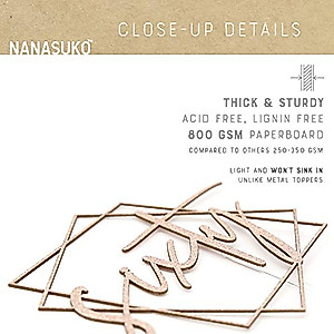 NANASUKO 60th Birthday Cake Topper - sixty - with Modern Geometric Frame - Double Sided Rose Gold Glitter - Premium Quality Made in USA