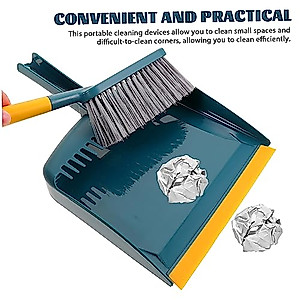 HOMOCONO 1 Set Kitchen Broom Animal Waste Broom Household Cleaning Brushes Small Broom Fireplace Broom Dustpan Countertop Broom Brush Combination Short Handle Broom Cleaning Broom Green Pp