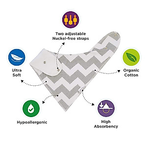 Comfy Cubs Muslin Baby Bibs, Drool Bibs, Adjustable with Easy Snaps, Teething & Drooling, Absorbent Bibs for Boys & Girls