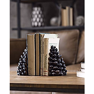 Creative Co-Op Resin Pinecone, Bronze Finish Bookends, 2 Count