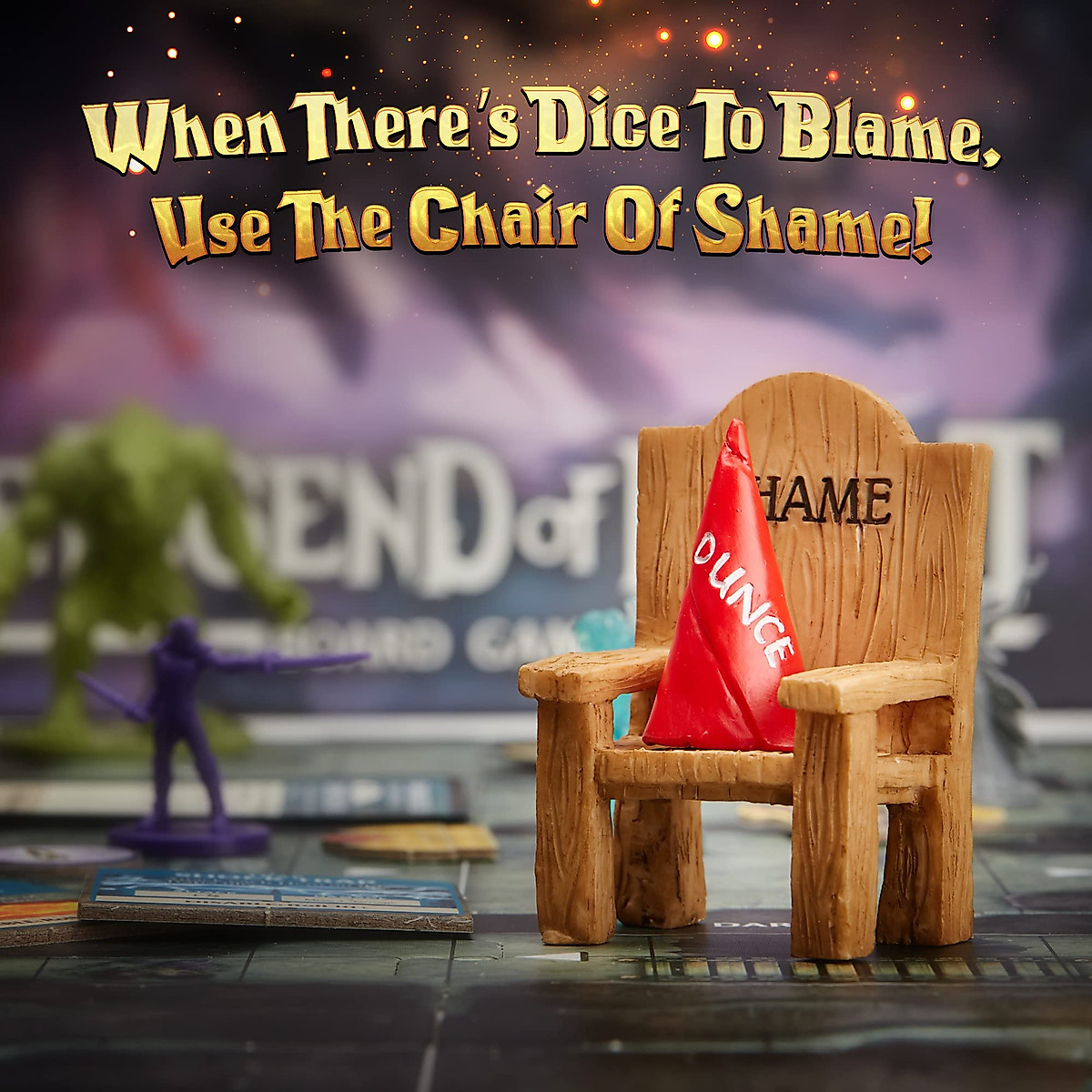 DND Dice Jail | Chair of Shame & Dunce Hat | Free Mystery Die | Great Accessories or Gift for Game Masters & Players in Your Party | Compatible with Dungeons & Dragons Tables | Fits Die Size D4-D20