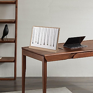 Justsoso Large Bamboo Necklace Display Stand, Pendant Necklace Wood Jewellery Holder, Chain Jewelry Big Rack Organizer for Store Show Sell (White PU)