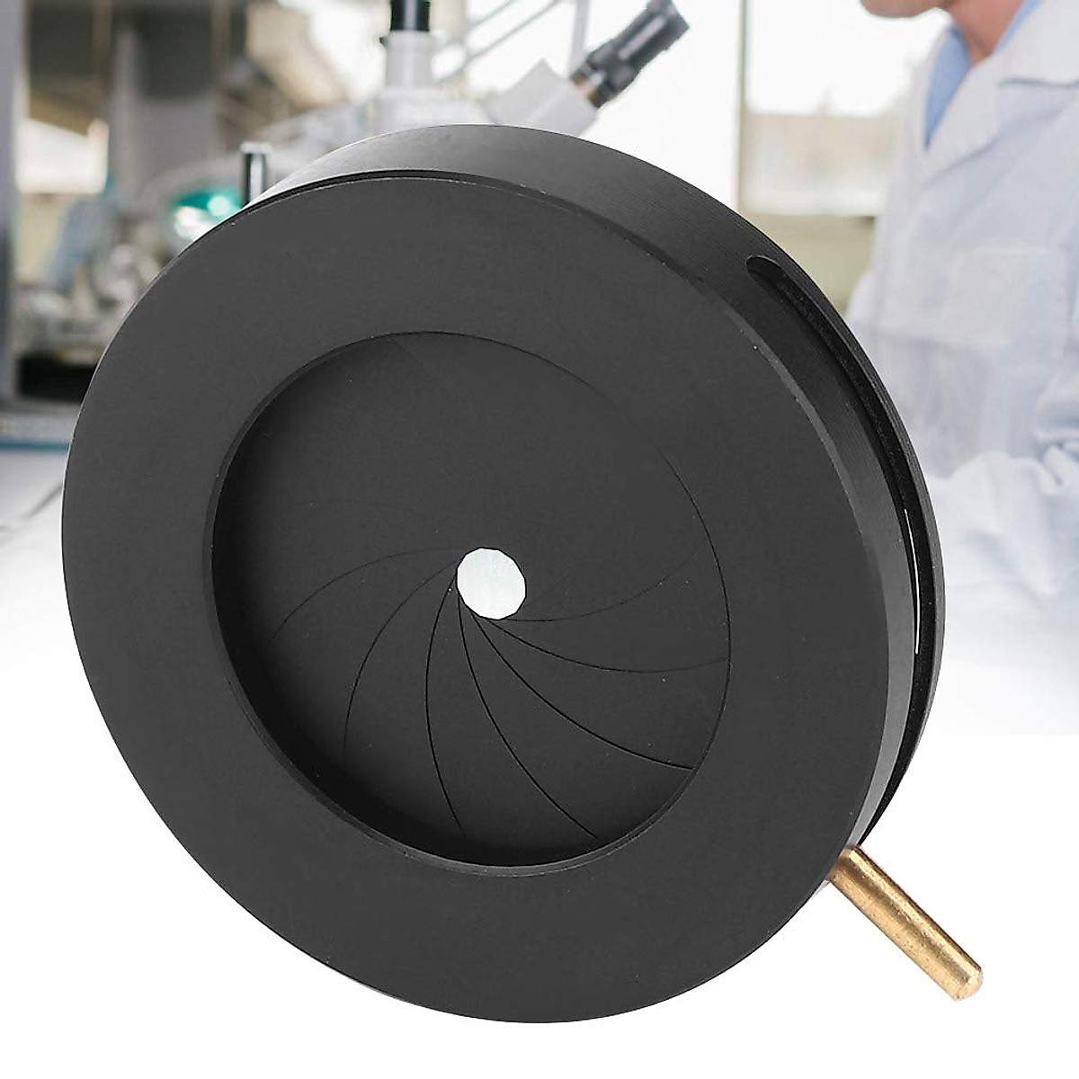 Microscope Lens Adapters, Iris Diaphragm Microscope Iris Adapter Aperture Adjustable Lens Optical Diaphragm for Laboratory Microscope(SK23)