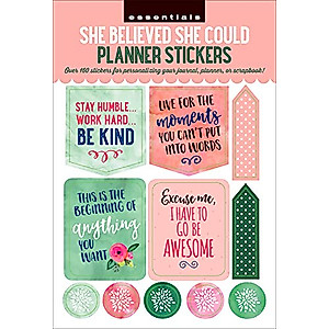 Essential Weekly Planner Stickers - She Believed She Could (Set of 160 Stickers)