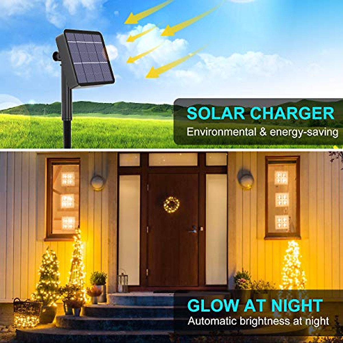 Solar String Lights Outdoor, 2-Packs 157.4ft 480LED Ultra Long Solar Fairy Lights 8 Modes Copper Wire Solar Powered Fairy Lights Outdoor Waterproof for Christmas Garden Yard Party Patio Tree