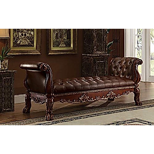 ACME Dresden Bench - 96486 - PU & Cherry Oak