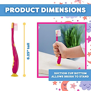 Kids Toothbrush Suction Cup with Covers, Toddler Toothbrush Soft Bristles, Child Toothbrush Suction Cups For Easy Access, Toddler Toothbrushes Handles Perfect For Tiny Hands of Boys and Girls (6 Pack)