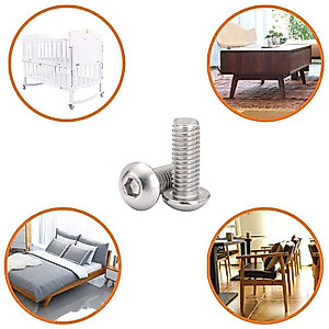 50 Pcs M3-0.5x10mm Button Head Socket Cap Screws, Stainless Steel 18-8 (304), Bright Finish, Fully Threaded, Allen Hex Button Head Screws (50 Pcs M3-0.5x10mm)