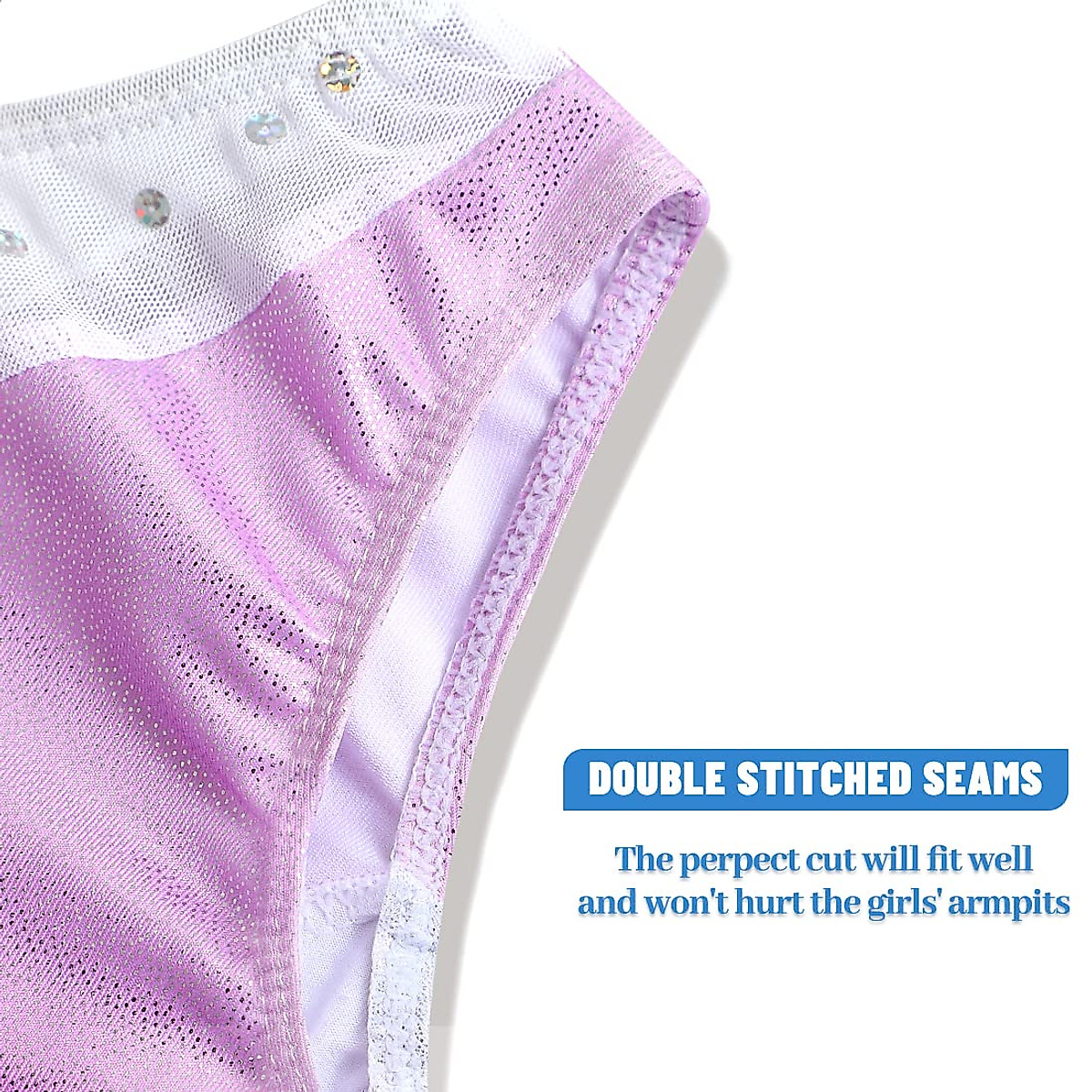 DAXIANG Gymnastics Leotards for Girls, Big Kid Leotard for Girls Gymnastics Outfit Purple Shorts Dance Clothes Unitard Biketards Sparkle