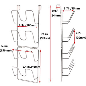 Antrader Stainless Steel Cabinet Pot Lid Organizer, Wall Mounted, Reduces Clutter, 6.3"L x 6.3"W x 10.8"H
