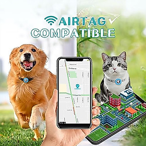 BOOOMU Airtag Dog Cat Collar Holder,Silicone Protecive Case for Air Tag,Practical for Cat and Dog Collar with a Width of 0.6-1.4Inches.(Blue)