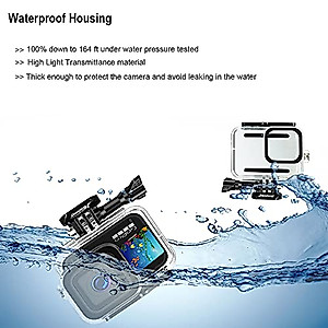 Husiway Accessories Kit for Gopro Hero 11 10 and 9 Black Battery Cover Door Waterproof Housing Silicone Case Glass Screen Protector Bundle for Go pro Hero11 Hero10 Hero9-63E