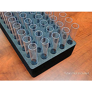 Polar Whale 5 Test Tube Racks Black Foam Storage Rack Organizer Stand Transport Holds 50 Tubes Each Fits up to 16mm Diameter Tubes