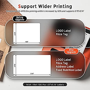 Phomemo M220 Label Printer, Portable Barcode Printer, 3.14 Inch Bluetooth Thermal Label Maker for Barcodes, Name, Address, Clothing Labeling, for Office Home,Compatible with Phones and Some PC Orange