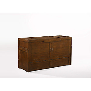 NIGHT & DAY Furniture Murphy Cube Cabinet Bed (Black Walnut, Queen)