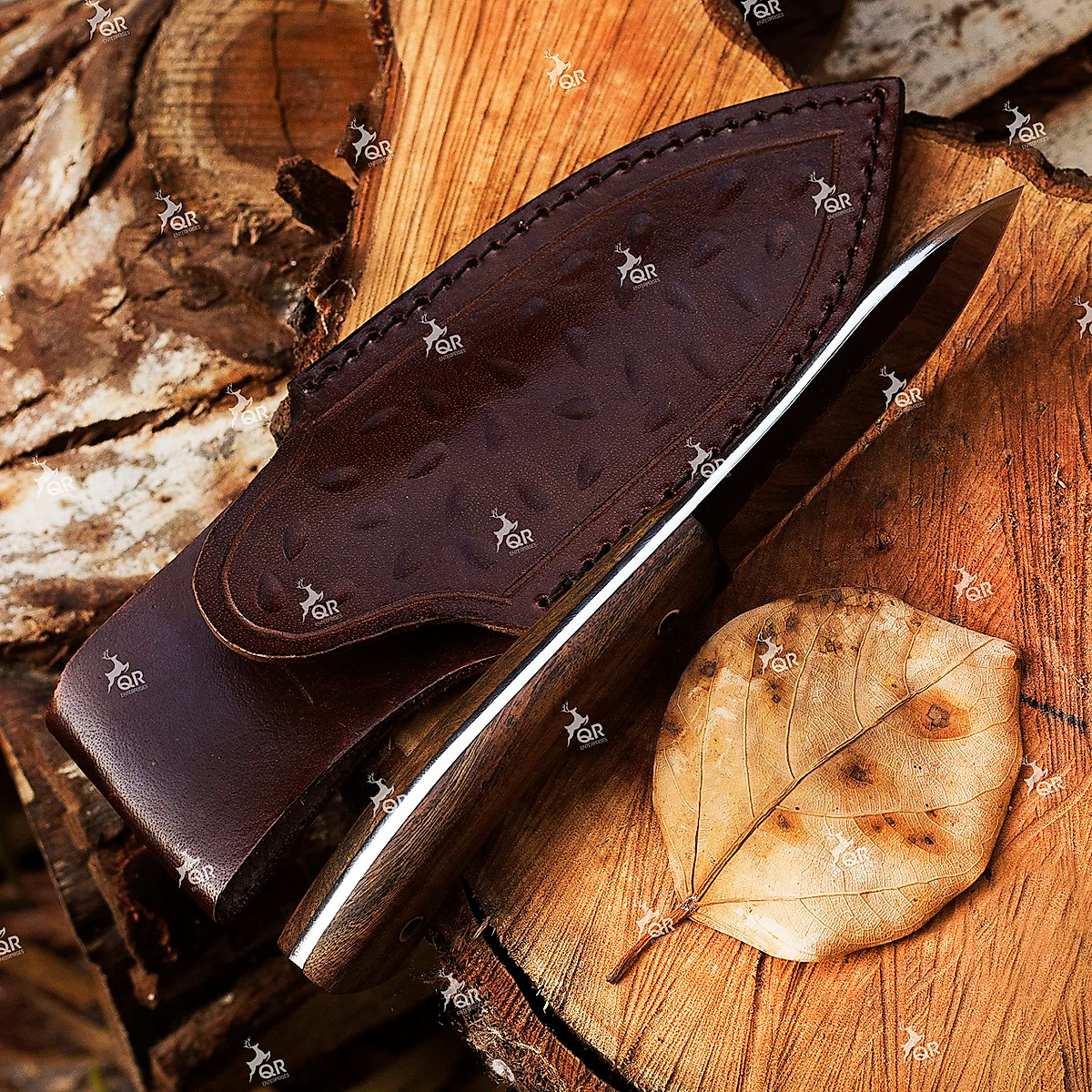 Classic Blades 8.2" inch Bushcraft knife, Survival knife, Hunting, Skinning, Fixed Blade, Outdoor, Full Tang, Camping Wooden Handle Knife With Sheath, Gifts For Him.