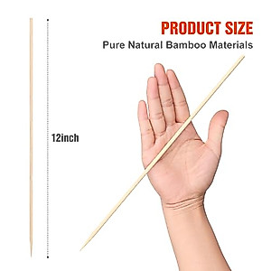 400 Pack 12 Inch Natural Bamboo Wood Barbecue Skewers for Grilling, Kabob, Fruit, Appetizer, Cocktail, Sausage, Chocolate Fountain, BBQ Sticks. (Φ=4mm)
