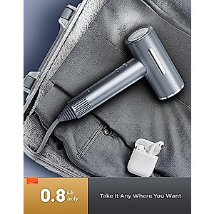 Hair Dryer, Kauoo High Speed Blow Dryer 2X Faster, 200 Million Ionic Hair Dryer, Low Noise, Lightweight Hairdryer for Home Travel, 110,000 RPM Motor, More Protection, Magnetic Nozzle, Color LED Light