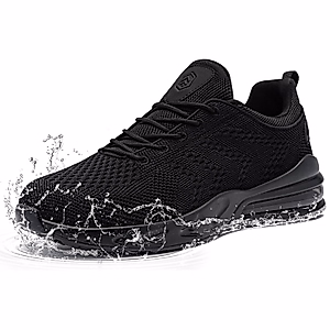 LARNMERN Womens Slip On Shoes Work Non Slip Sneakers Walking Water Resistant Zapatillas Zapatos Trabajo Food Service Chef Kitchen(Light Black,10)