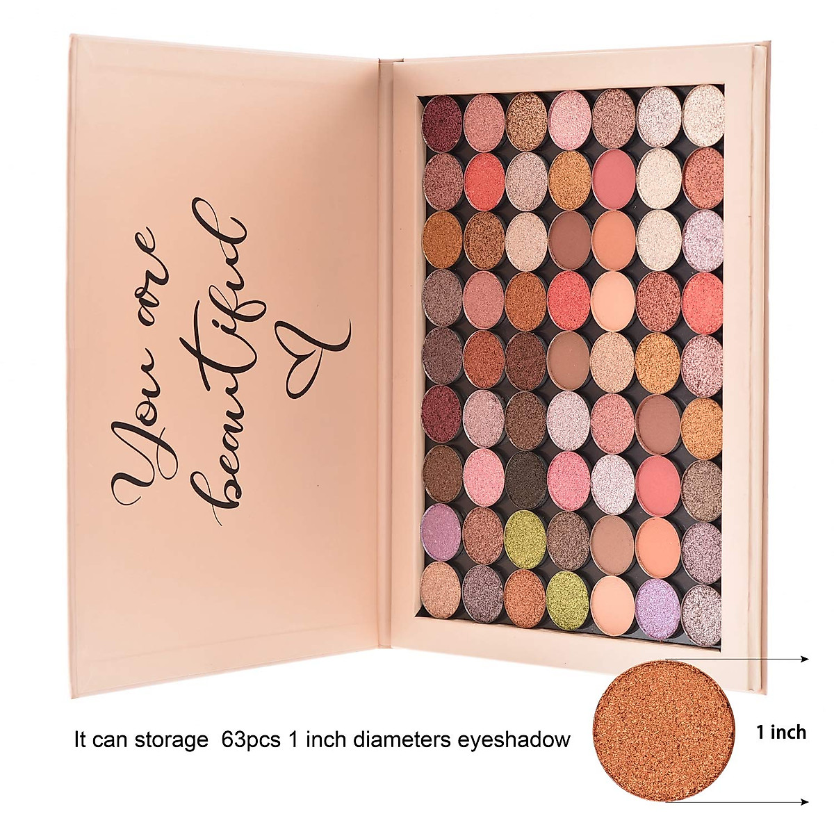 Allwon Extra Large Magnetic Palette Empty Makeup Palette for Eyeshadow Lipstick Blush Powder (Heart shape)