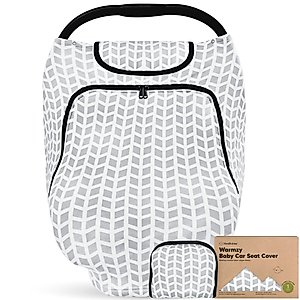 Car Seat Cover for Babies - Baby Car Seat Canopy for Spring, Autumn, Winter - Universal Stretch Fit Car Seat Covers for Babies, Boys, Girls - Breastfeeding Nursing Cover - Infant Carseat Cover (Kite)