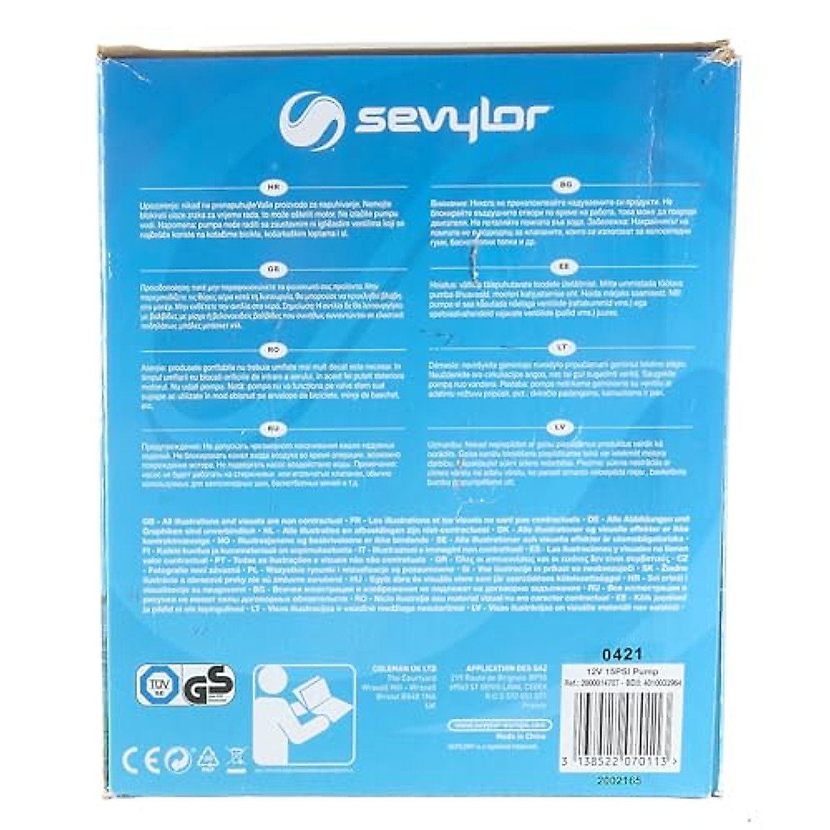 Sevylor Electric 12V Pump, Blue