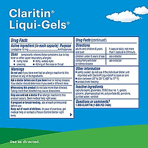 Claritin 24 Hour Non-Drowsy Allergy Medicine Bundle Pack, Prescription Strength Allergy Relief with 10mg Loratadine, Antihistamine, 45ct Tablets and 10ct Liquid Gels