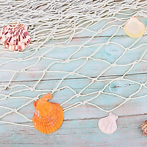 Decorative Fishing Net 80x40 Inch,YuanDe 2 Pack Large Off White Picture Fish Net, Wall Photo Hanging Fishnet for Nautical Mermaid Pirate Ocean Themed Hawaii Beach Under The Sea Party Decorations