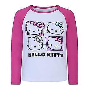 Hello Kitty Sanrio Girls 3 Pack Long Sleeve Shirt for Infant, Toddler, Little and Big Girls Multi-Color