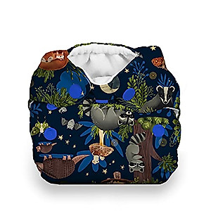 Thirsties Newborn All in One Reusable Cloth Diaper, Snap Closure, Nightlife (5-14 lbs)