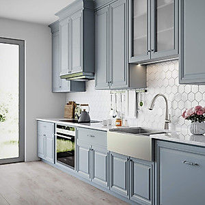 Kraus KHF204-33 Standart PRO Kitchen Stainless Steel Sink 16 Guage, 32.88", 33 Inch Round Apron 40/60 Double Bowl