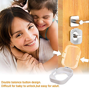 Door Anti-Lock Switch Safety Cover for Child Safety,Baby Toddler Proofing Door Knob Lock cover, Prevent Kid from getting locked in the room,Premium ABS,No Toxic,odor-free,Easy for Adult