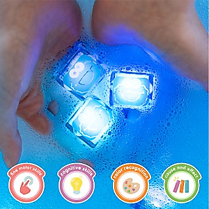 Glo Pals x Sesame Street Water-Activated Light-Up Cubes for Sensory Play (Cookie Monster - Cubes Only)