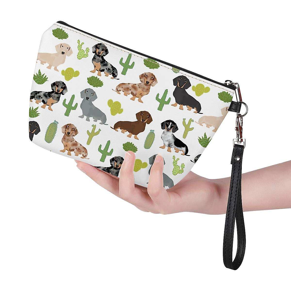 Mumeson Lightweight Portable Travel Cosmetic Bag Tropical Dachshund Make Up Toiletry Organizer Bag