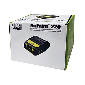 Adesso NuPrint 220B Portable Bluetooth Thermal Printer - 2" (58mm) Width, High-Speed Printing Up to 90mm/s, USB Compatible, Includes Thermal Paper and Power Cable