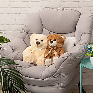 WENMOTDY Super Color Teddy Bear Stuffed Animals Plush Toy for Children Girlfriend Family Congratulations Baby Shower Birthday Tan 14 inch