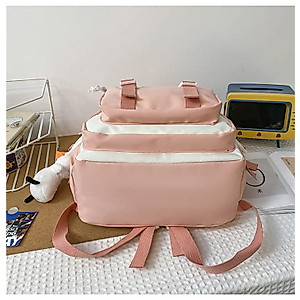 Kawaii Backpack with Cute Duck Plush, Aesthetic Student School Bags BookBag School Supplies Daypack Bag Rucksack (Blue), One Size