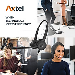 Axtel Bundle Prime Duo with AXC-02 Cable | Noise Cancellation - Compatible with Grandstream GXP1600, GXP1700, GXP2100, GRP2600 Series Phones
