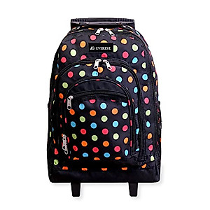 Everest Wheeled Backpack with Pattern, Polkadot, One Size