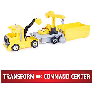 Paw Patrol, Rubble 2 in 1 Transforming X-Treme Truck with Excavator Toy, Crane Toy, Lights and Sounds, Action Figures, Kids Toys for Ages 3 and up