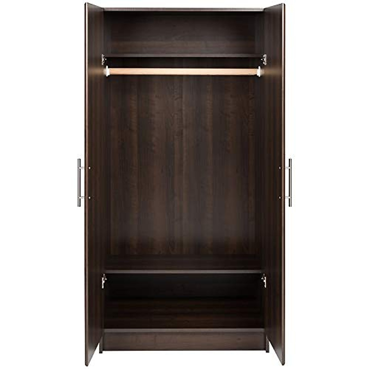 Pemberly Row Contemporary 32" Wardrobe Armoire in Espresso